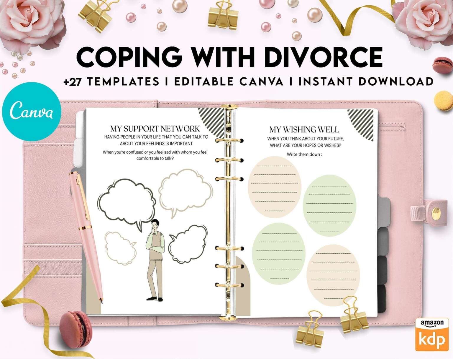 Divorce Planner, Coping with Divorce for Adults, Canva Editable ...