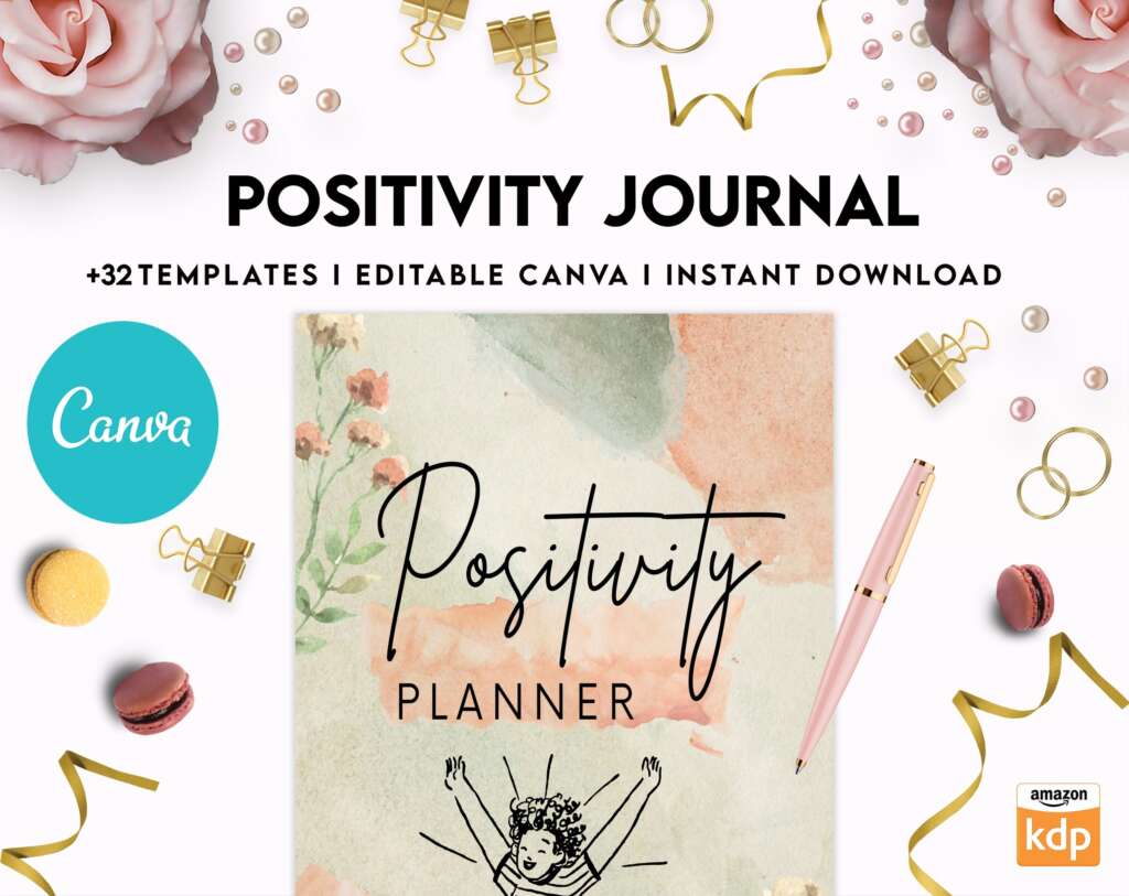 Positivity Journal, Positive Mindset, Happiness Journal, Canva Editable ...