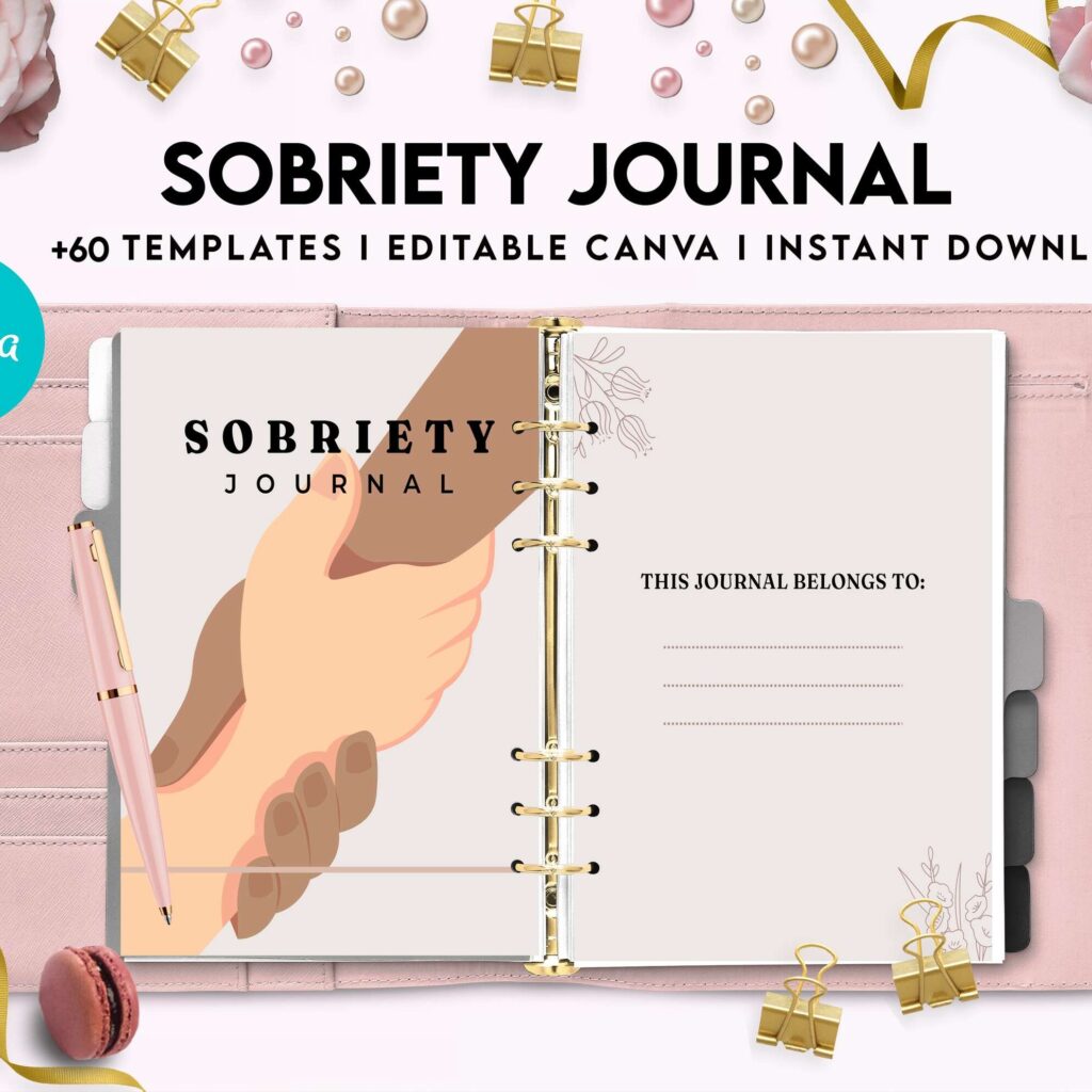 Sobriety Journal, Addiction Recovery Journal, Calmness, Canva Editable ...