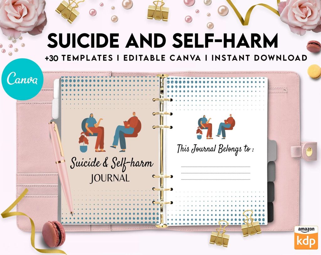 Therapy for Suicidal Thoughts and Self-Harm Journal, Suicide Awareness ...