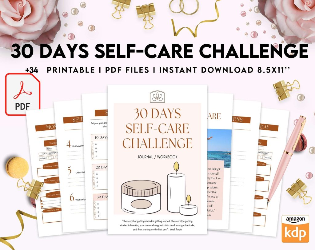 30 Day Self-Care Challenge Planner, Self Love Journal, Mindfulness ...