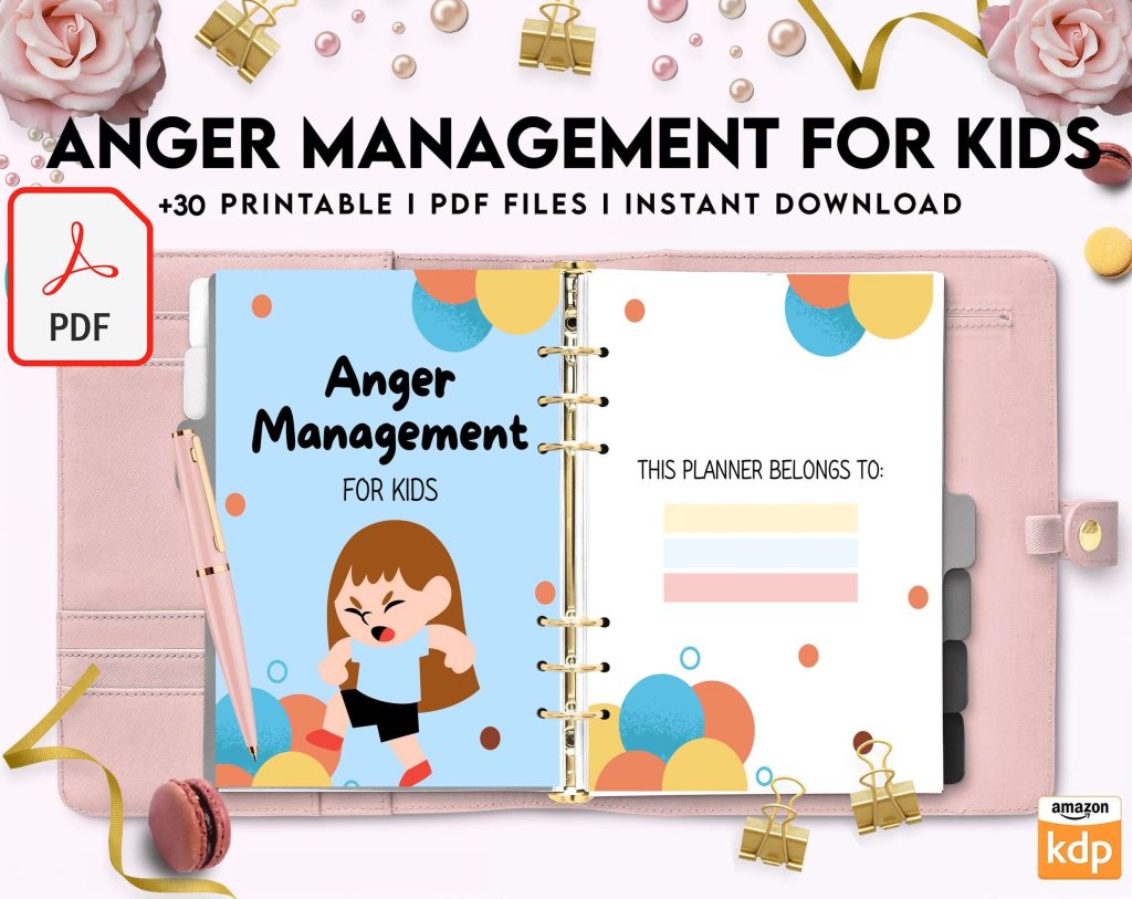Anger Management Activities for Kids Therapy Journal, Kids Self Care ...