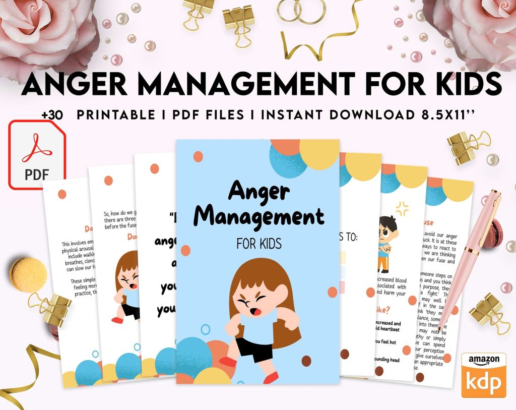 Anger Management Activities for Kids Therapy Journal, Kids Self Care ...