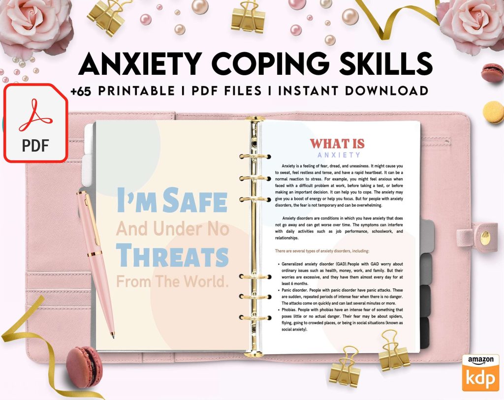 Anxiety Coping Skills Therapy Journal, Self Care Self Love Planner ...