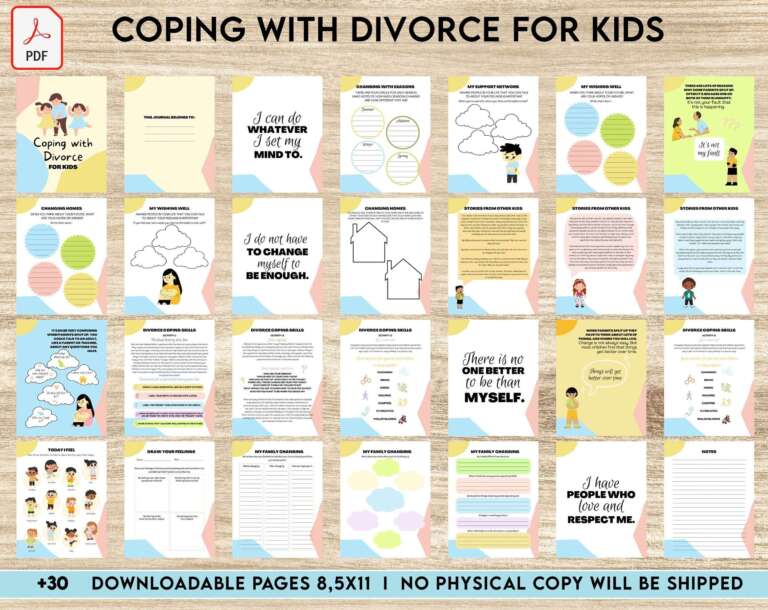 Coping with Divorce Journal, Kids Therapy, Coping Skills, Digital ...