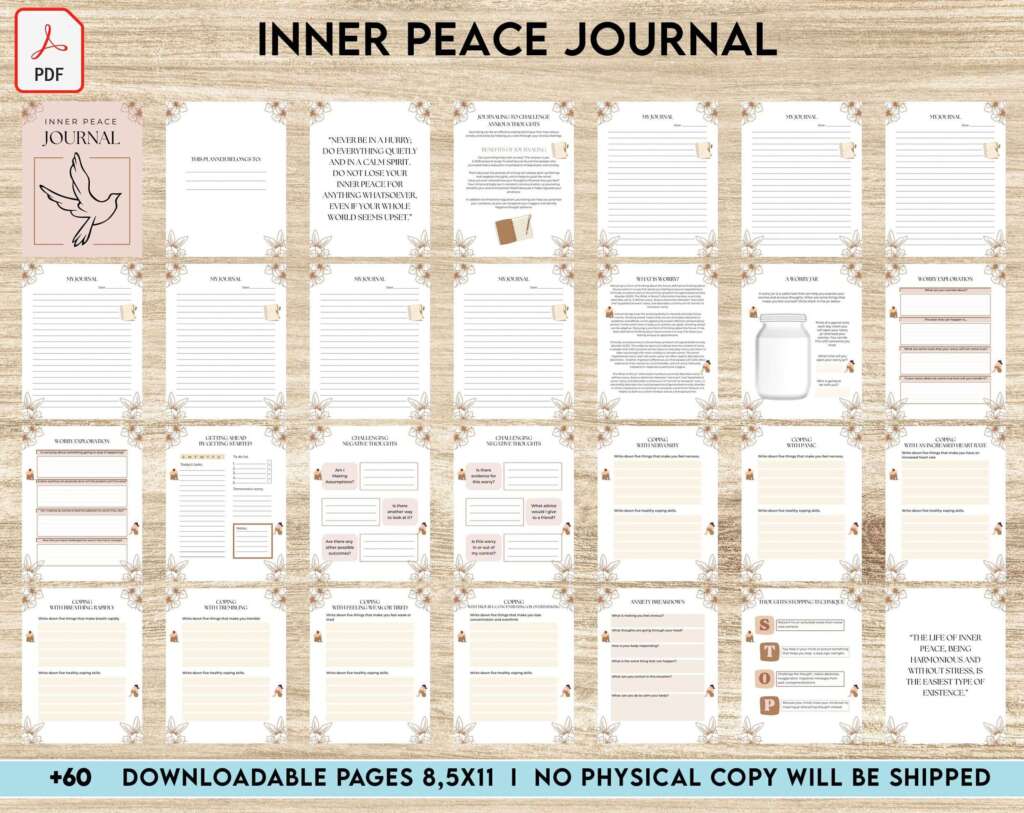 Free Mental Health Journal PDF Printable, 8,5x11 inch A4 size, For ...