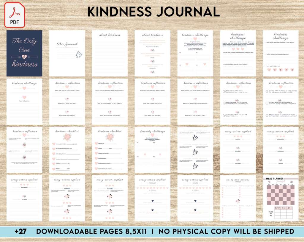 Free Self Care Journal PDF Printable, 8,5x11 inch A4 size, For journal ...