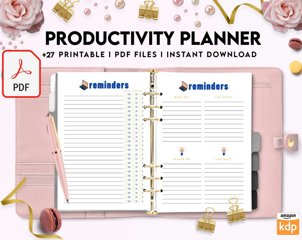Productivity Planner Journal,daily schedule,daily to do, productivity ...