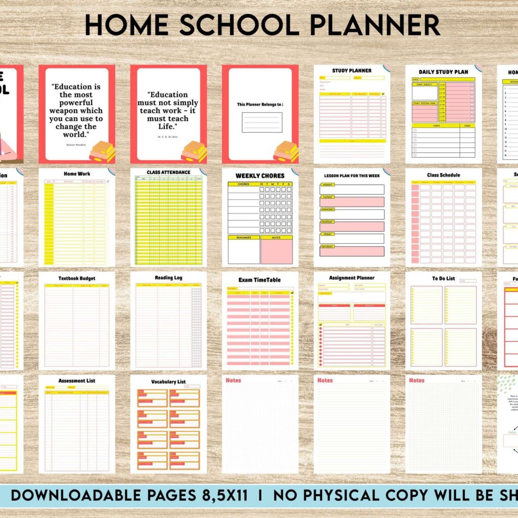 Printable Homeschool Planner, Daily Planning, Homeschooling Lesson ...