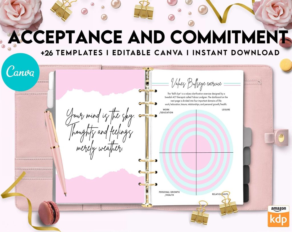 Acceptance and Commitment Therapy Workbook, Self Discovery, Self Esteem ...