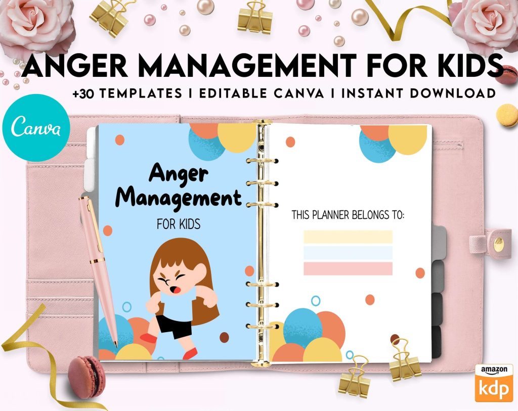Anger Management Activities for Kids, Kids Therapy Self Care Journal ...