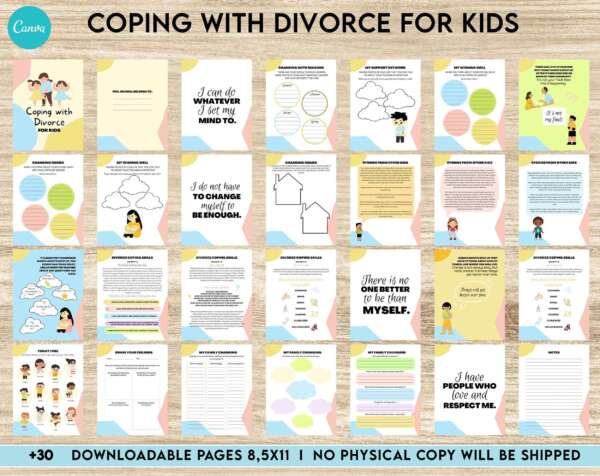 Divorce Therapy, Coping Skills With Divorce for Kids, Canva Editable ...