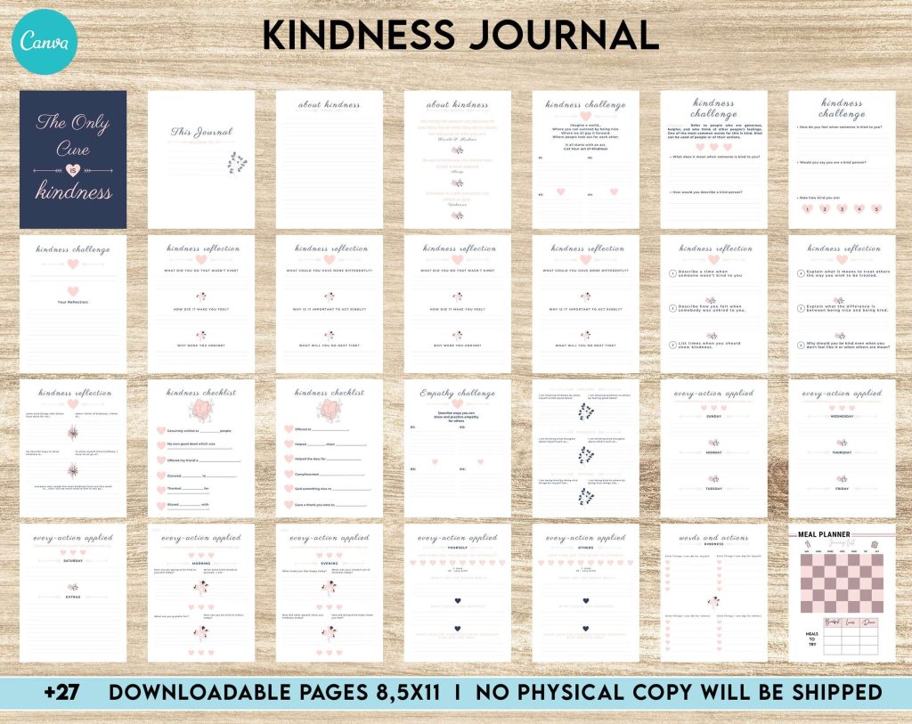 Love Kindness Journal, Act of Kindness, Therapy Journal , Self ...