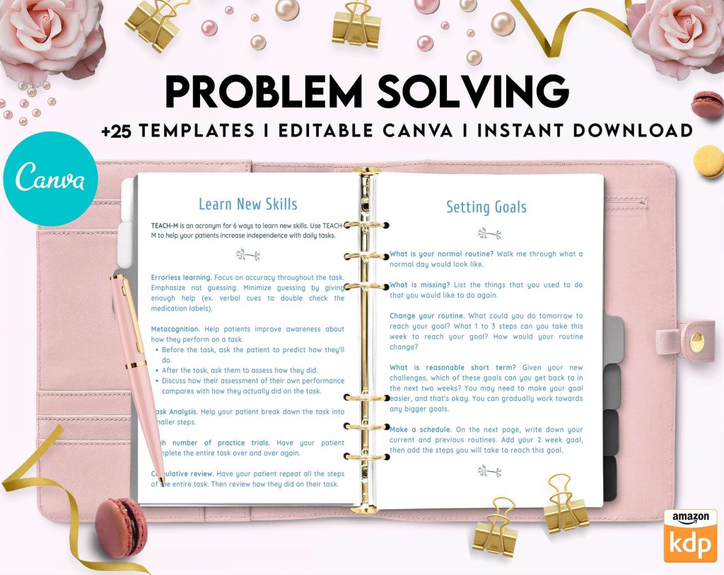 Problem Solving Skills Journal, Decision Making, Therapy Journal ...