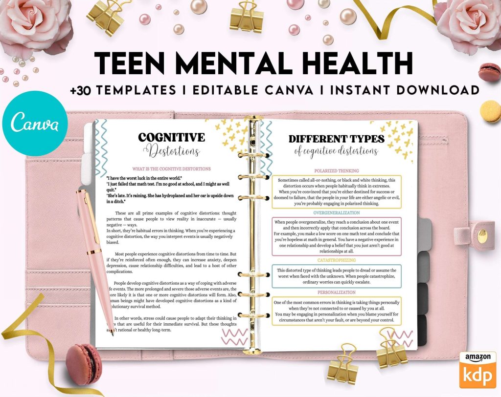 Therapy Worksheets for Teens, Teen Mental Health Therapy Journal , Teen ...