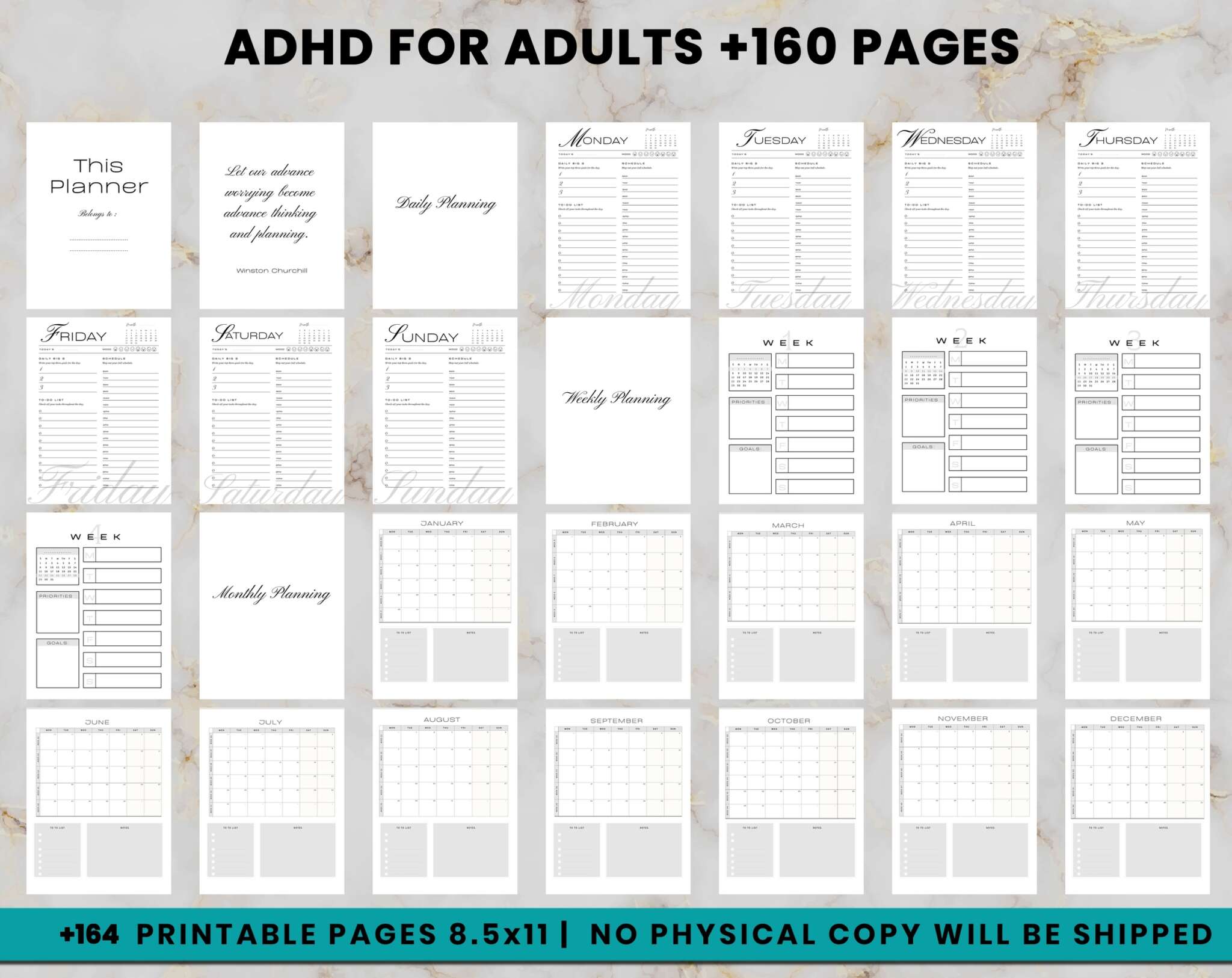 ADHD Journal For Adults +160 pages - Planners weekly