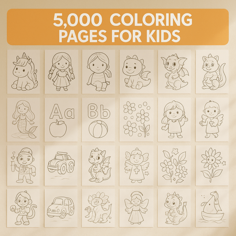 30,000+ Kids Printables Bundle – Worksheets, Coloring & Wall Art