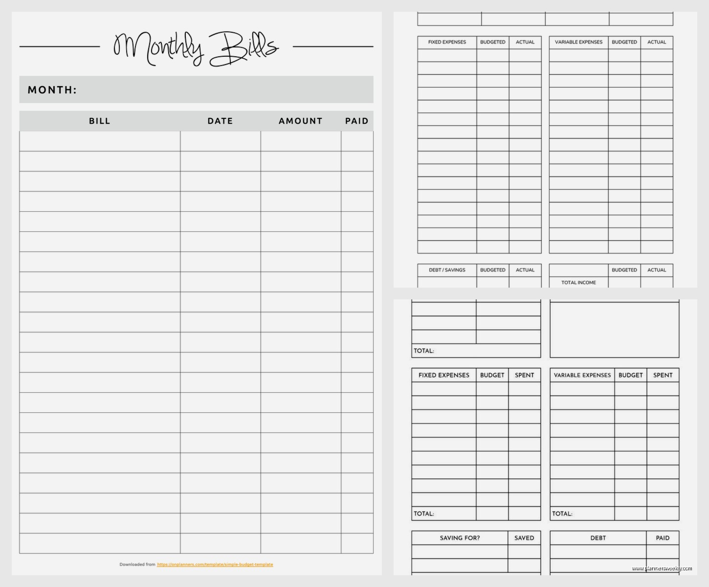 Printable Budget Template: Free Financial Planning - Planners weekly