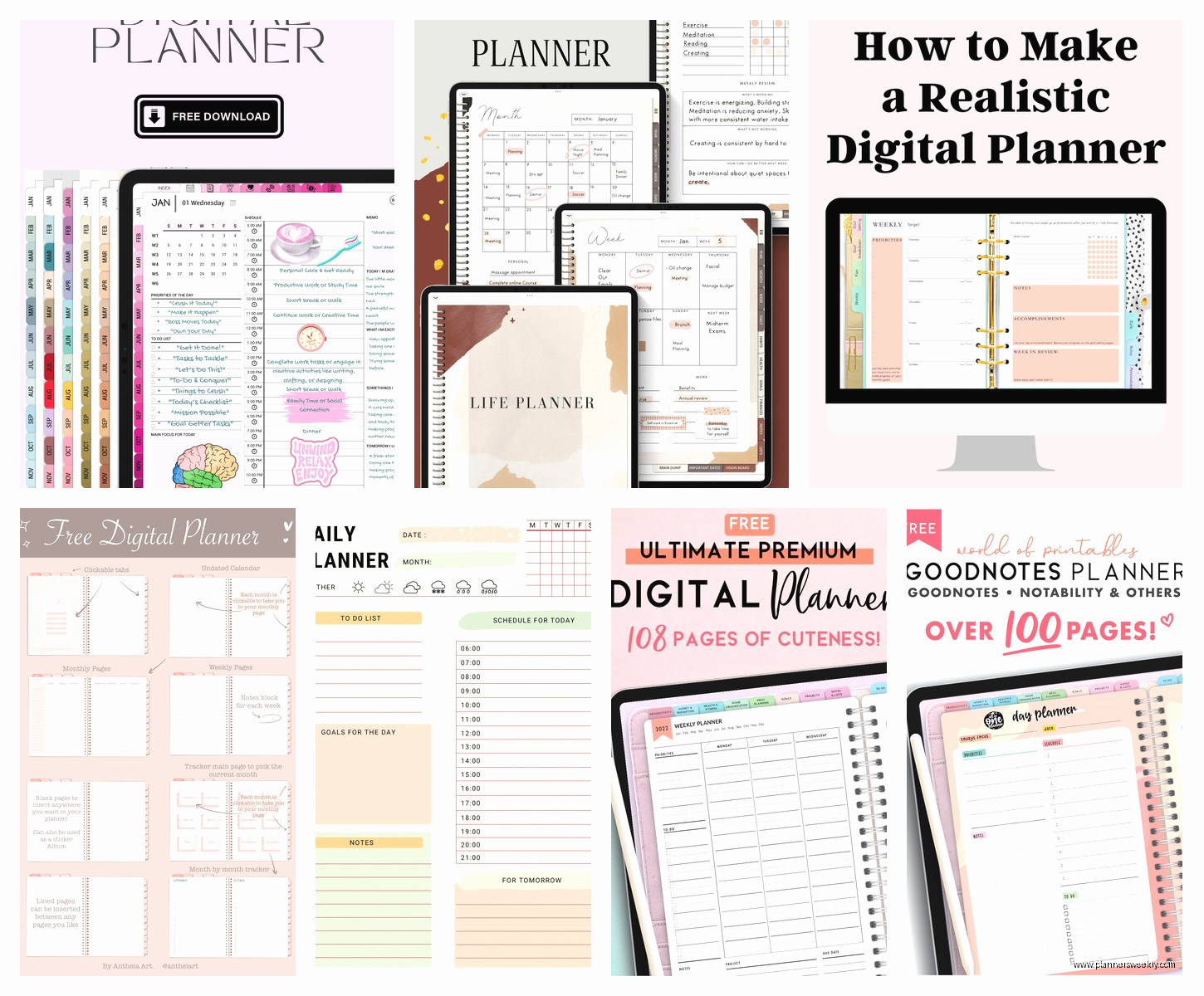 Digital Planner Template: Create Custom Digital Planners - Planners weekly